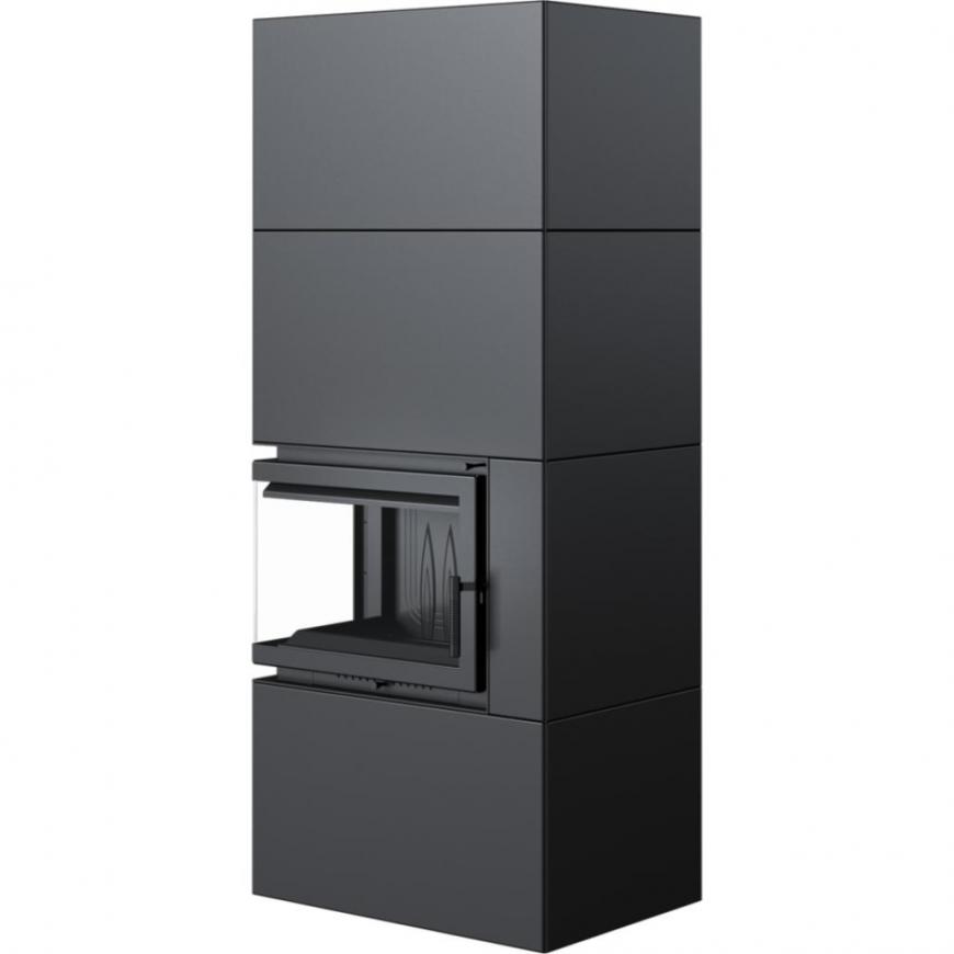 SIMPLE BOX stanga negru - semineu complet