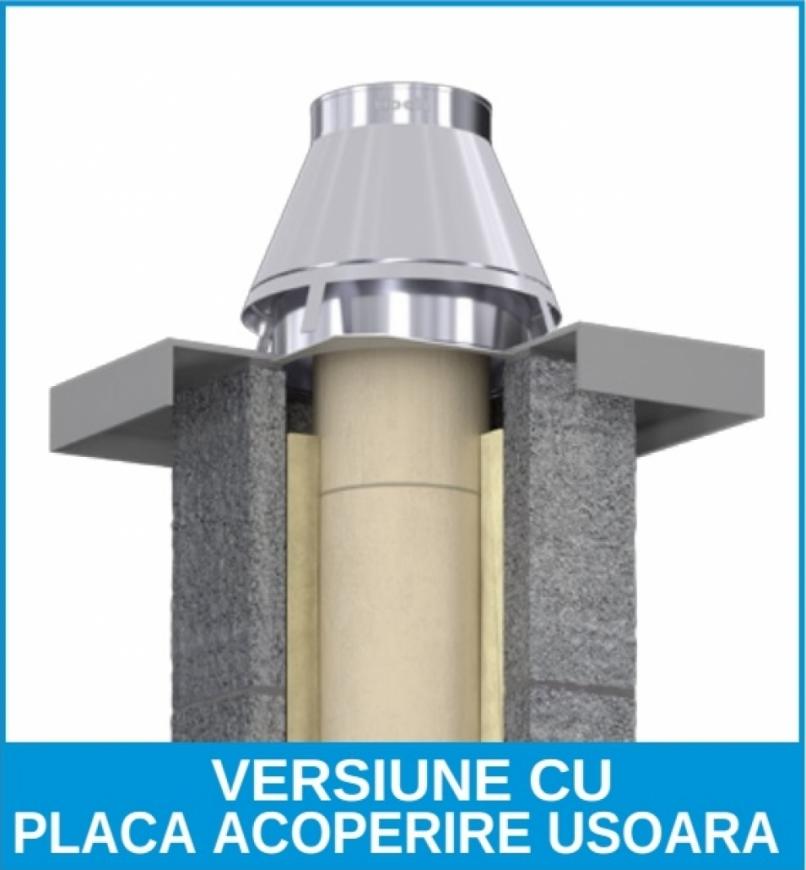 Placa usoara finisata cos fum ceramic cu luft fi160